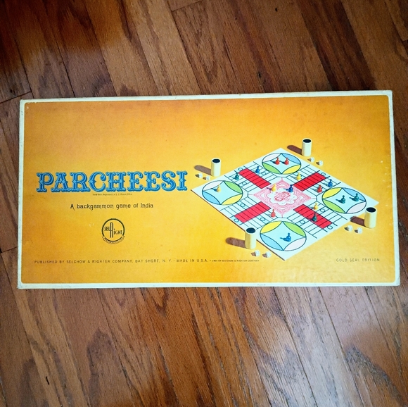Selchow & Righter | Games | Vintage 964 Parcheesi Board Game Gold Seal ...